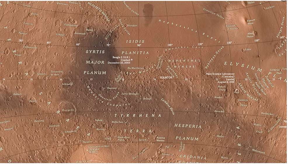 Leuchtglobus Der rote Planet Mars 30cm Marskugel Globe Globus Mondkugel ...